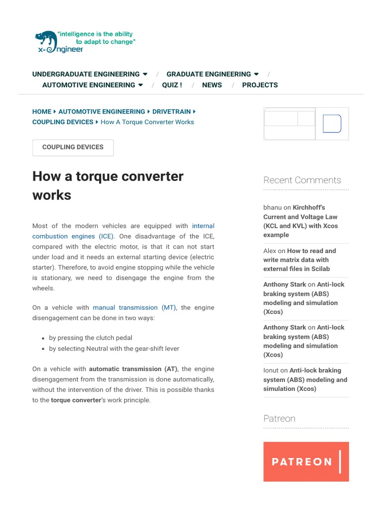 How A Torque Converter Works PDF | PDF | Automatic Transmission ...