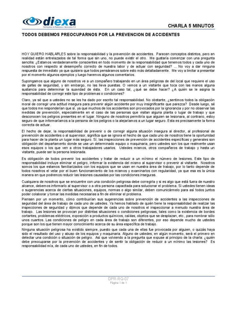 DPR-RQ-CH007 (Todos Debemos Preocuparnos Por La Prevencion de ...