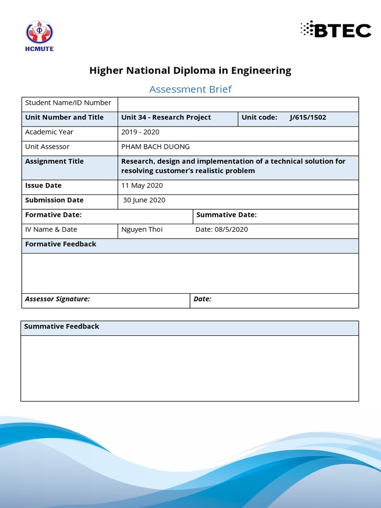 Unit - 34 - Research - Project - Assignment Brief - 17ED | PDF ...