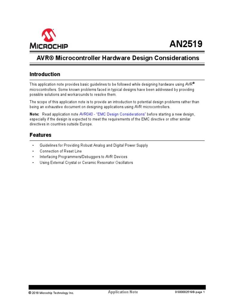 AVR® Microcontroller Hardware Design Considerations | PDF | Capacitor ...