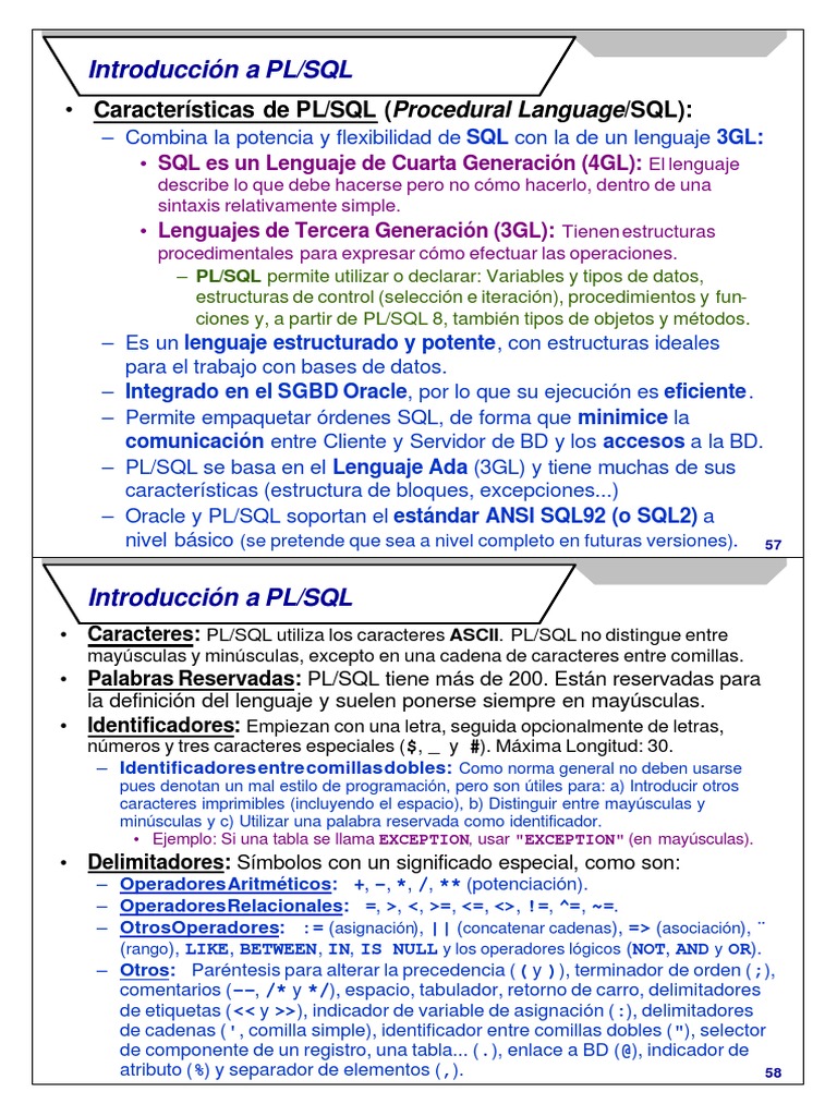 Manual de PL/SQL | PDF | Pl / Sql | SQL