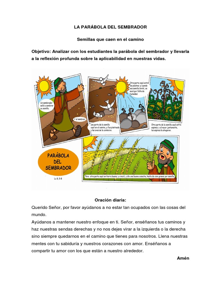 La Parábola Del Sembrador | PDF | Parábolas de Jesús | Amor