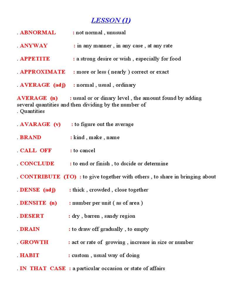 Lesson (1) : More or Less (Nearly) Correct or Exact Normal, Usual ...