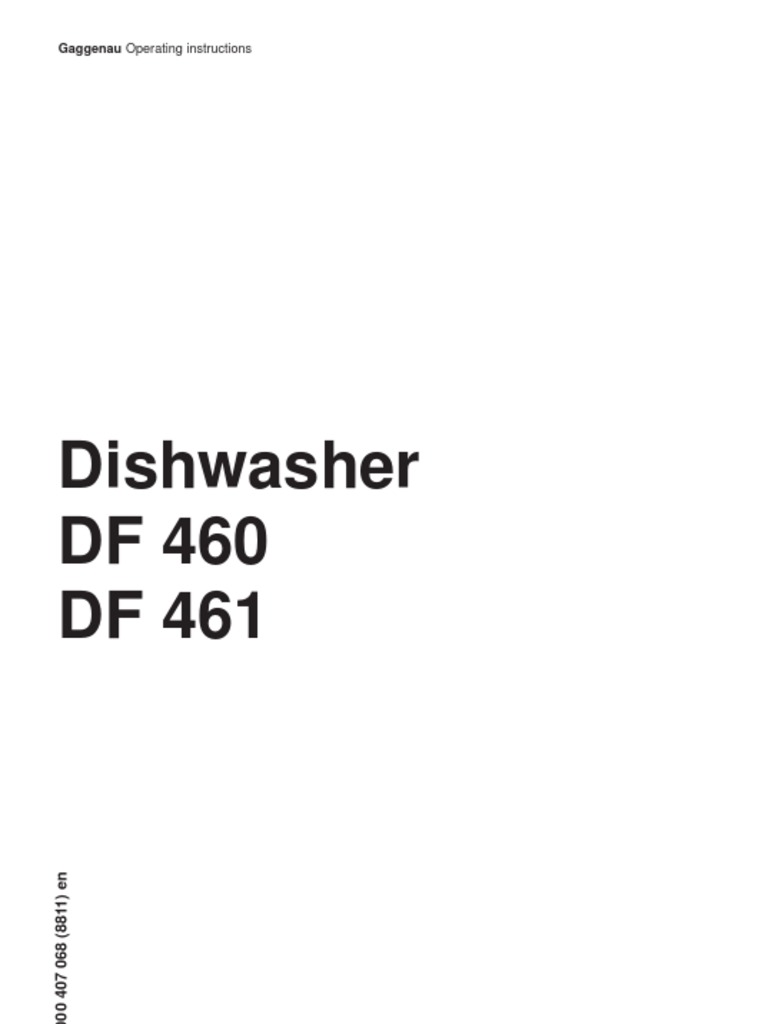 Dishwasher - Gaggenau DF460161 | PDF | Dishwasher | Materials