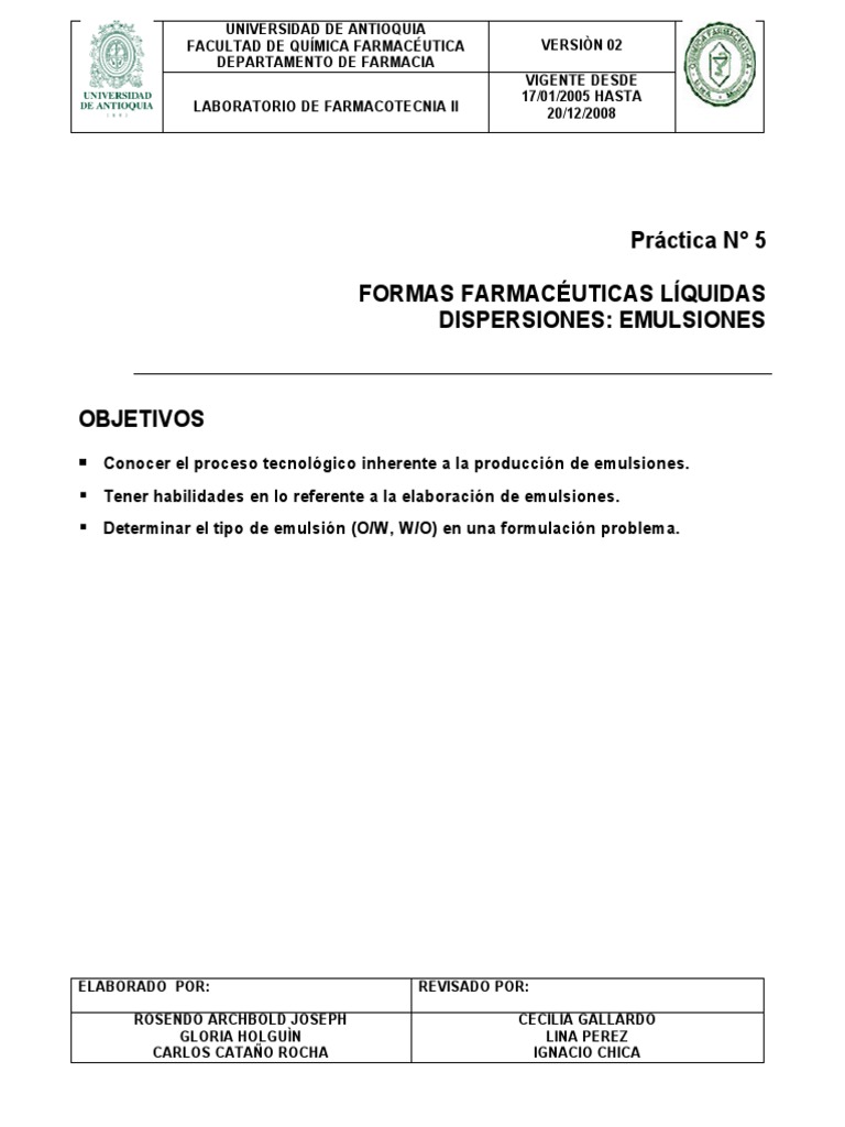 Emulsiones | PDF | Emulsión | Fase (materia)