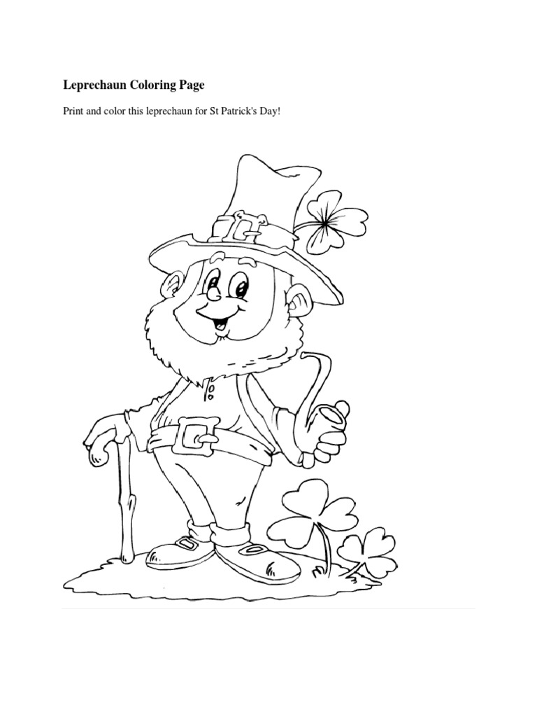 Leprechaun Coloring Page: Print and Color This Leprechaun For ST ...
