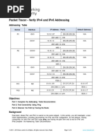 13.2.6 Packet Tracer - Verify IPv4 and IPv6 Addressing | PDF