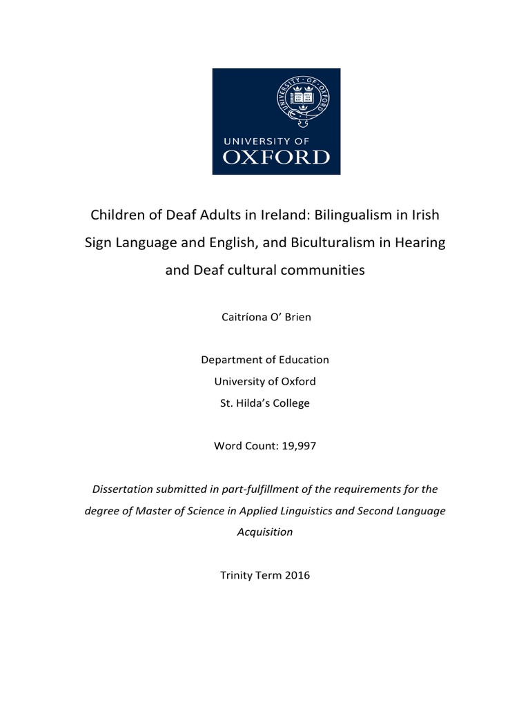 Children of Deaf Adults in Ireland Bilin PDF | PDF | Multilingualism ...