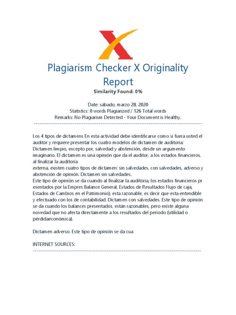 Los Cuatros Tipos de Dictamenes | PDF