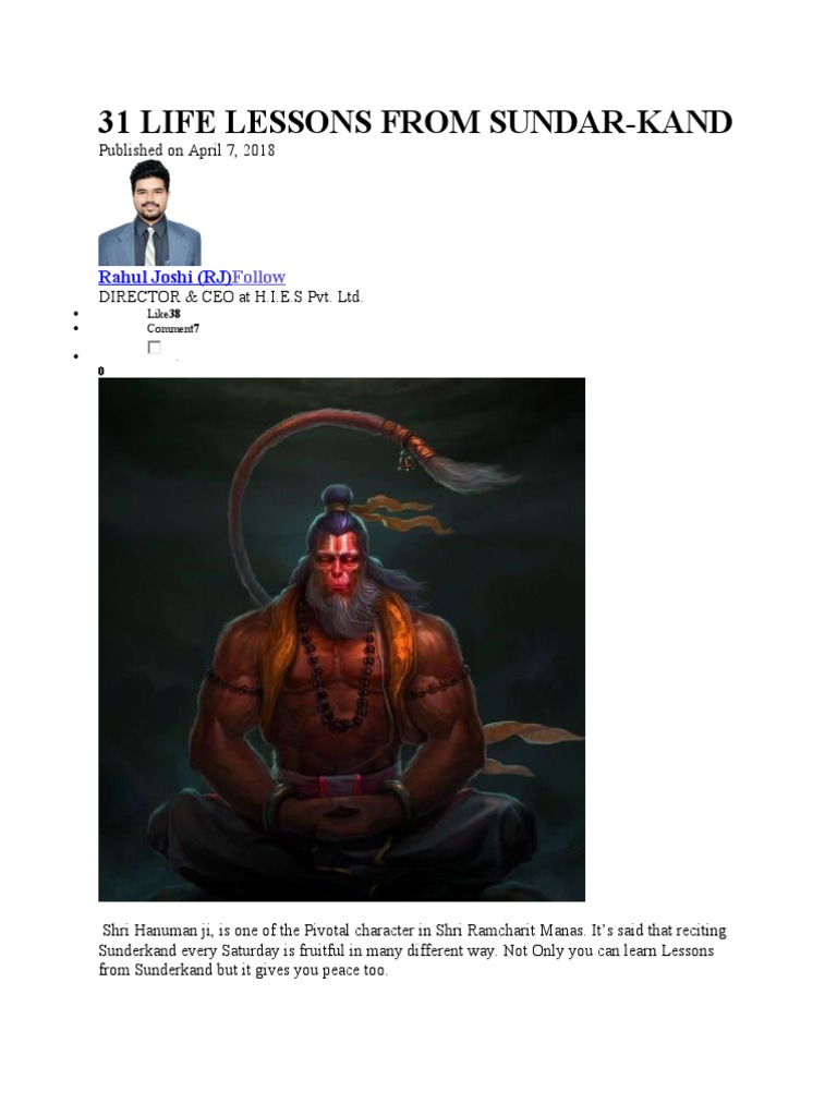 31 Life Lessons from Sunderkand | PDF | Rama | Sita