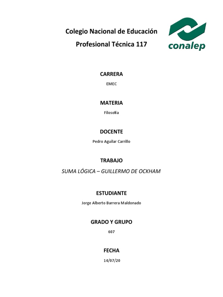 Suma Lógica - Guillermo de Ockham | PDF | Justificación | Razonamiento