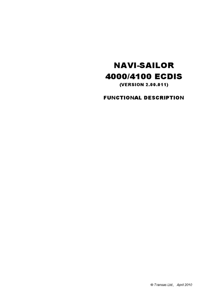 NS4000 4100 ECDIS Functional Description Eng PDF | PDF | Navigation | Computing