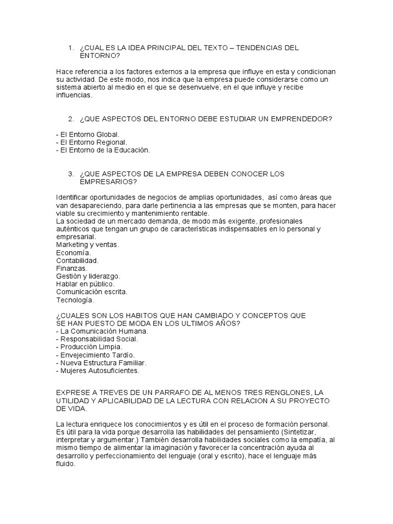 Cual Es La Idea Principal Del Texto | PDF | Marketing | Economias