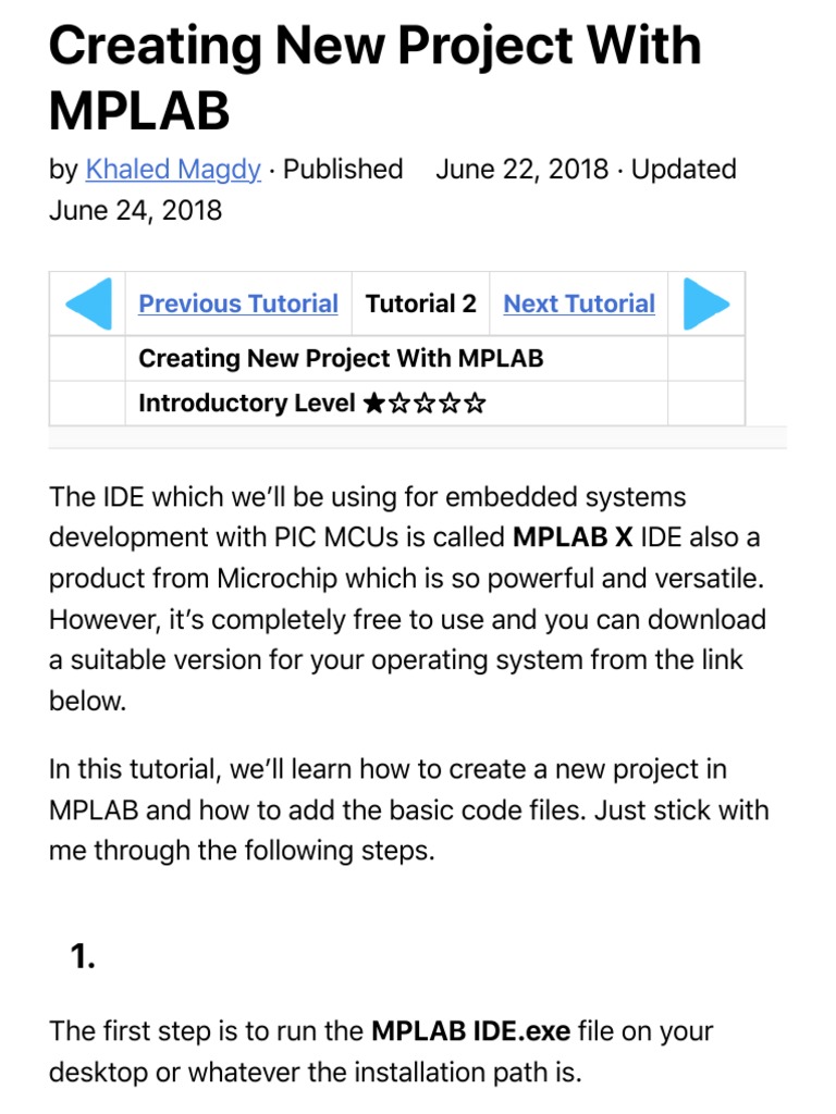 Creating New Project With MPLAB | PDF | System Software | Software