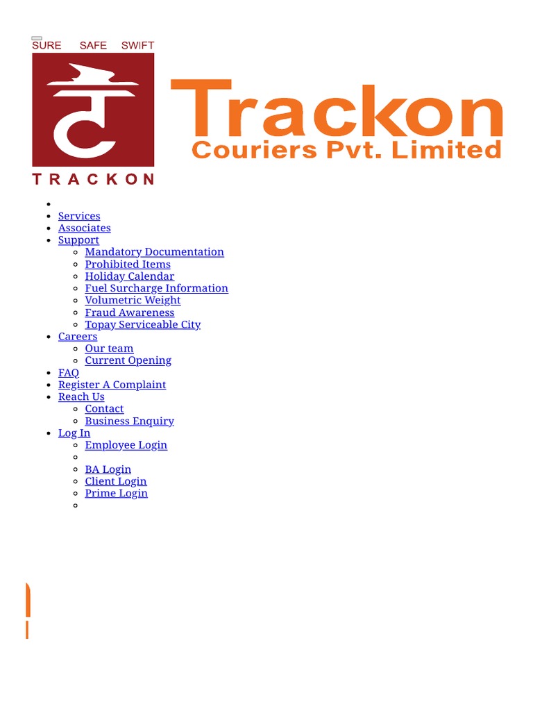 Trackon Couriers PVT - Ltd. | PDF