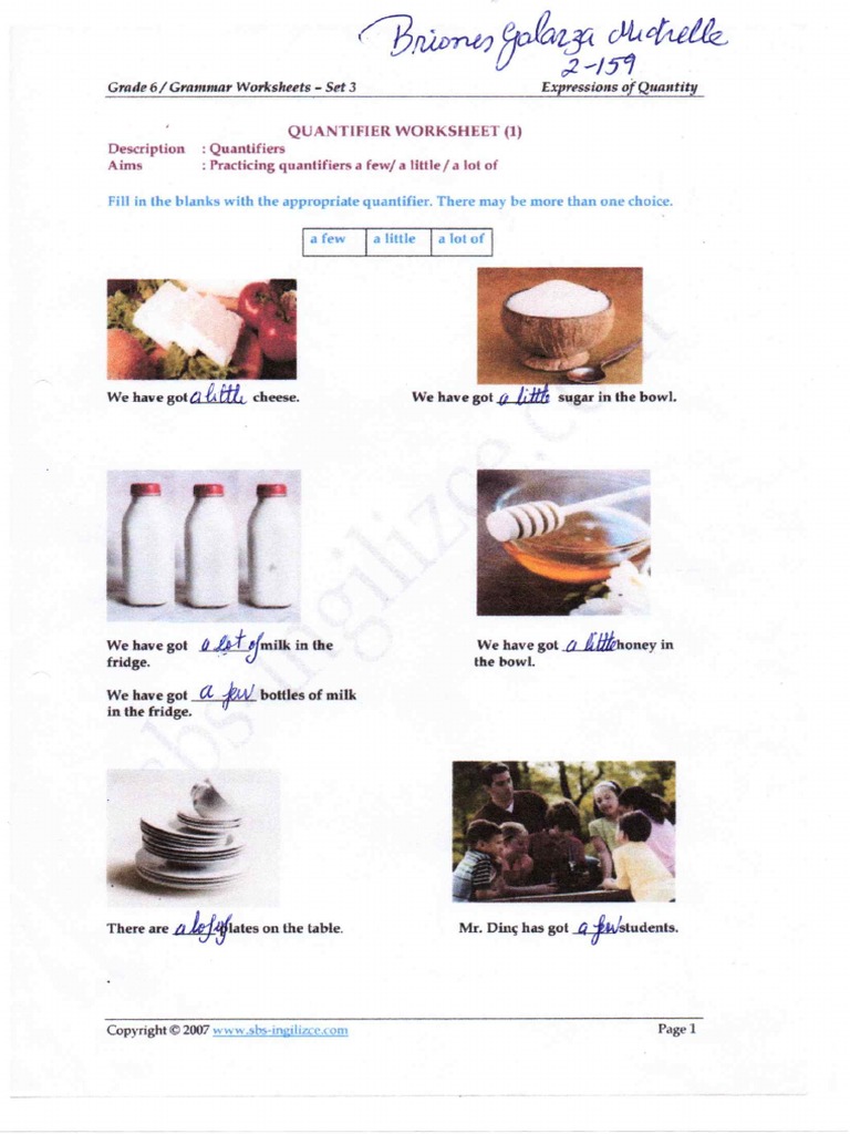 Homework 6 Quantifier Worksheets | PDF