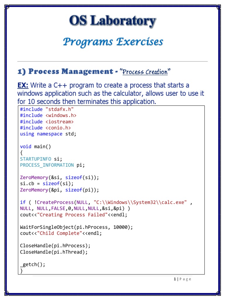Os Lab Programs Exercises Pdf Scheduling Computing Software