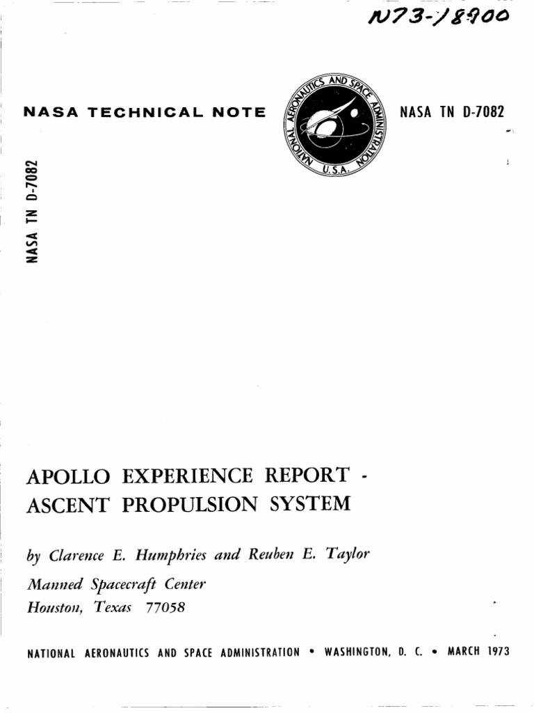 Apollo Experience Report Ascent Propulsion System | PDF | Apollo ...