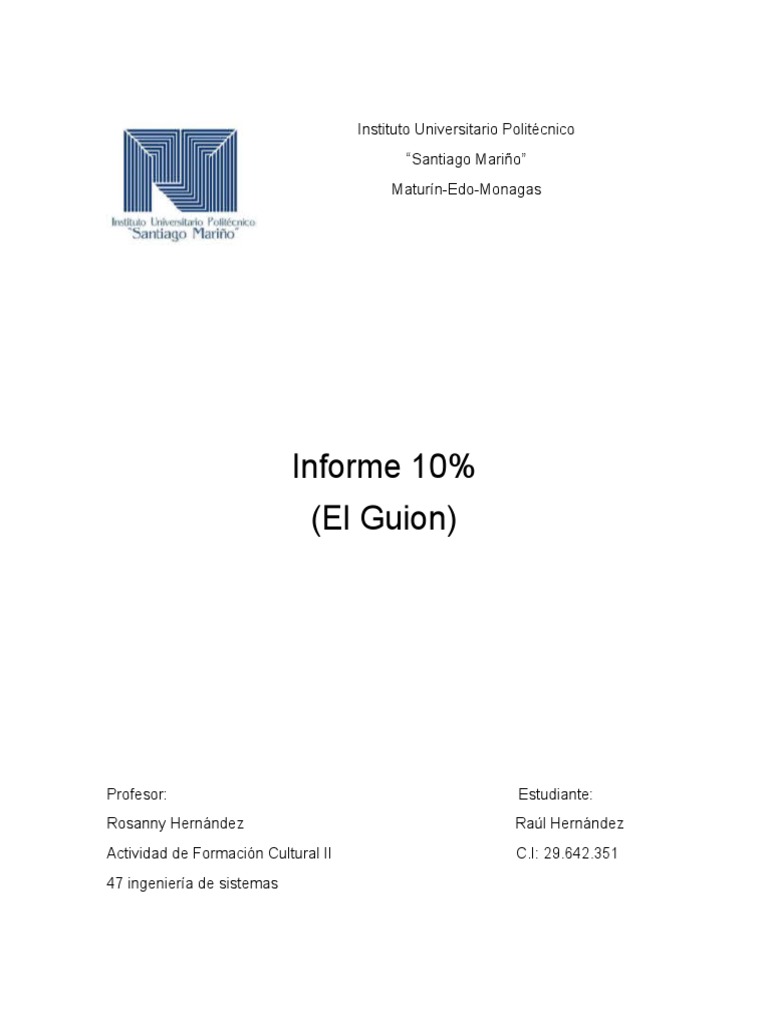 Informe Raul Hernandez | PDF | Guión