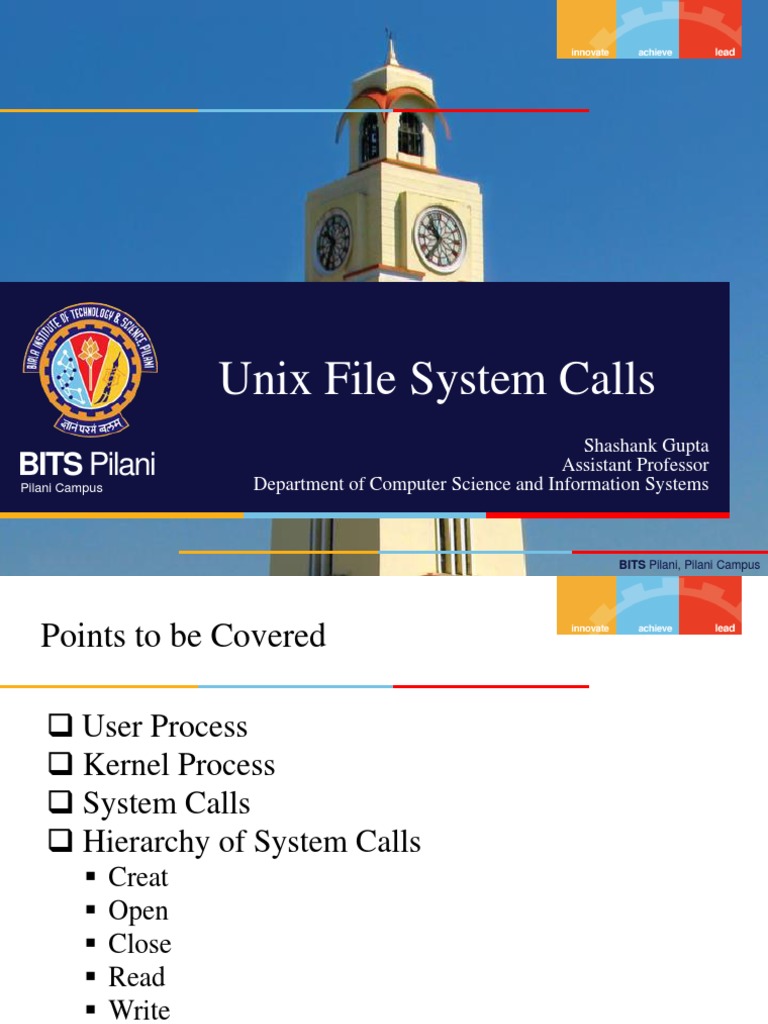 Unix File System Calls: BITS Pilani | PDF | Computer Architecture ...