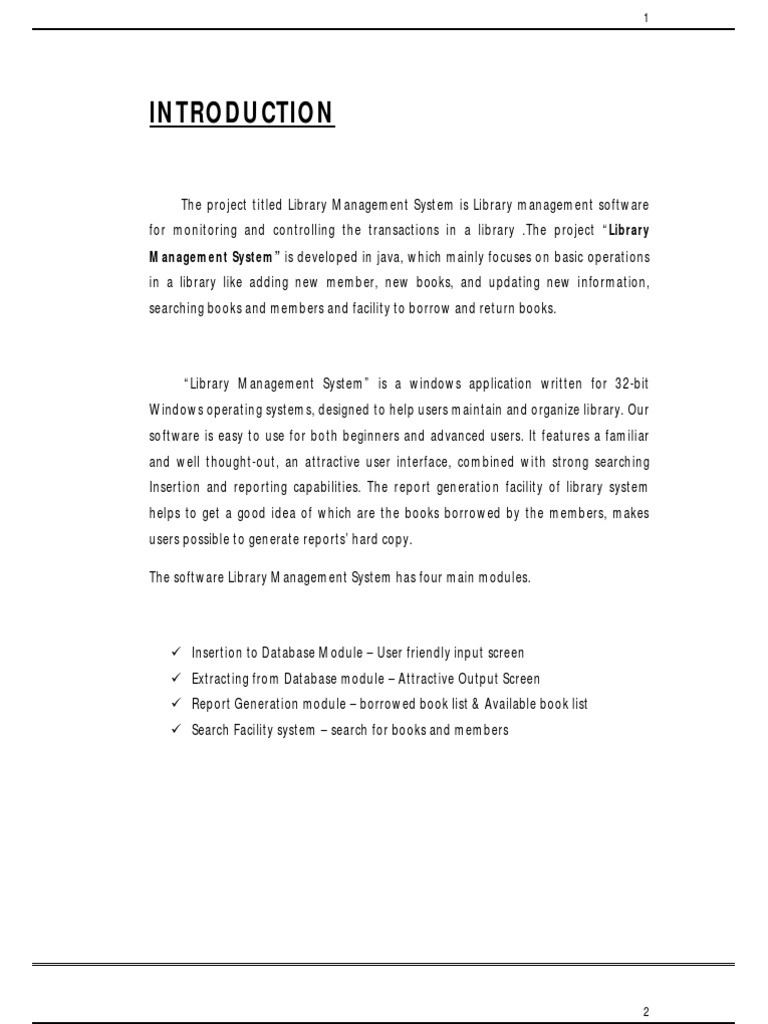 Library Management Abstract | PDF