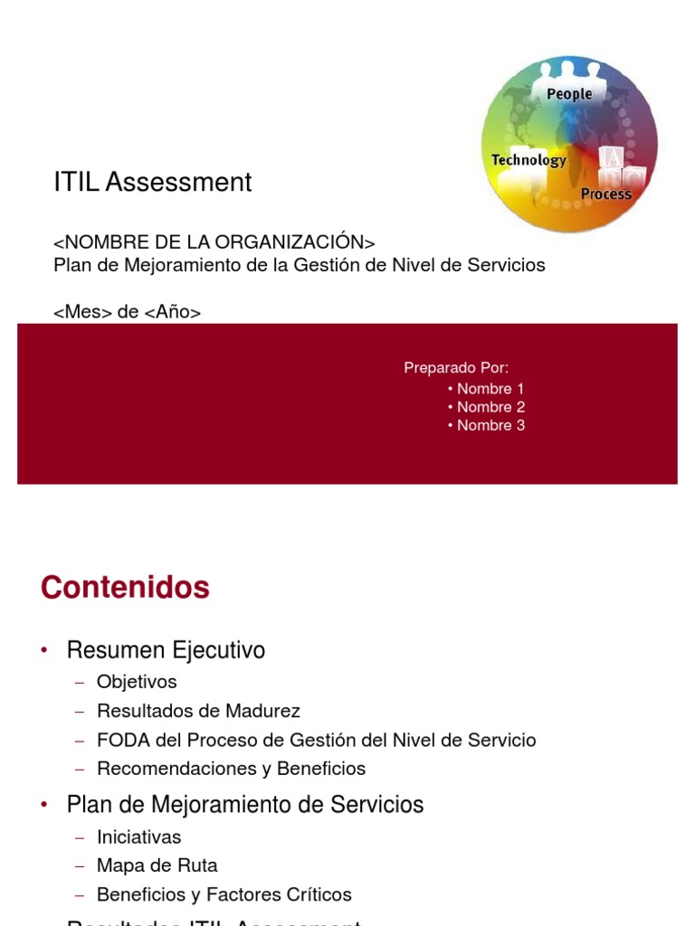 Plantilla ITIL Assessment | PDF | Itil | Business