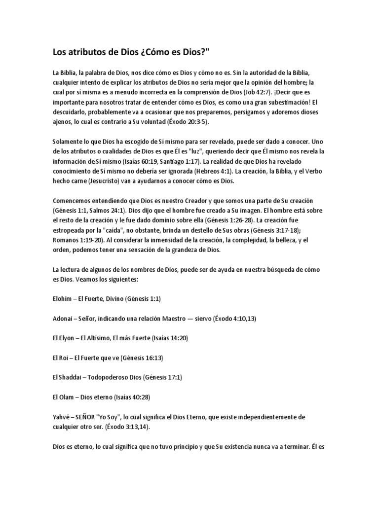 Atributos de Dios: Características Esenciales | PDF | Dios | Justicia