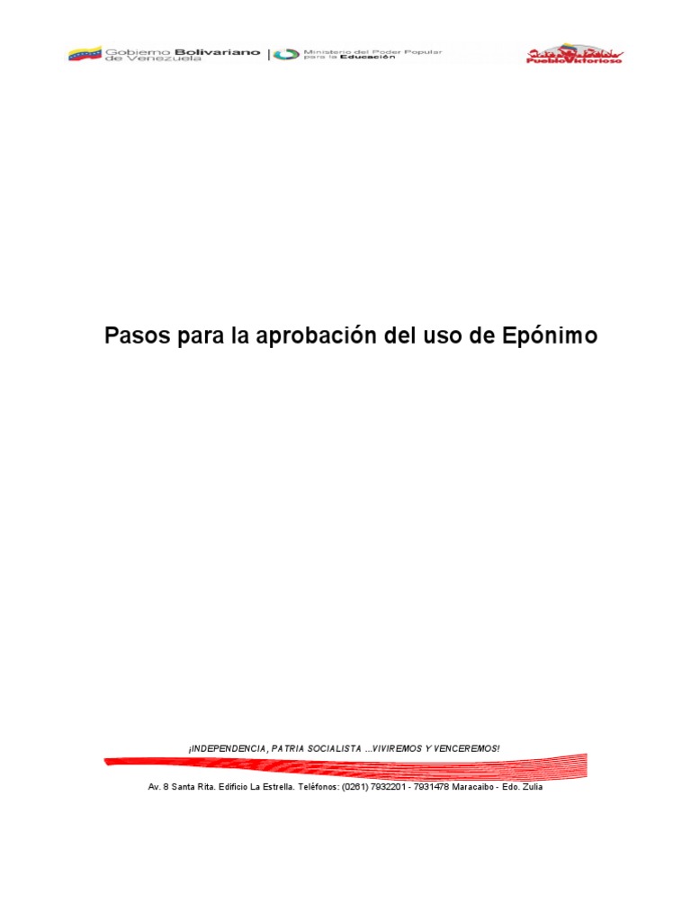 Criterios para La Postulación Del Epónimo | PDF | Venezuela