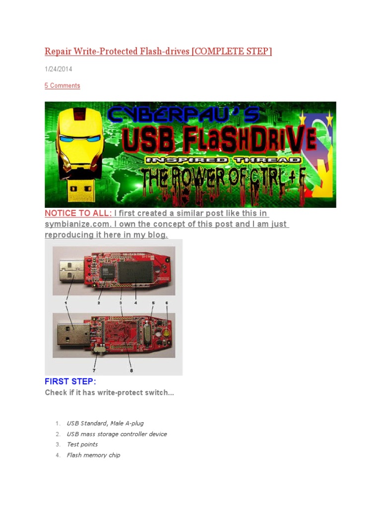 Repair Write-Protected Flash-Drives (COMPLETE STEP) : Notice To All ...
