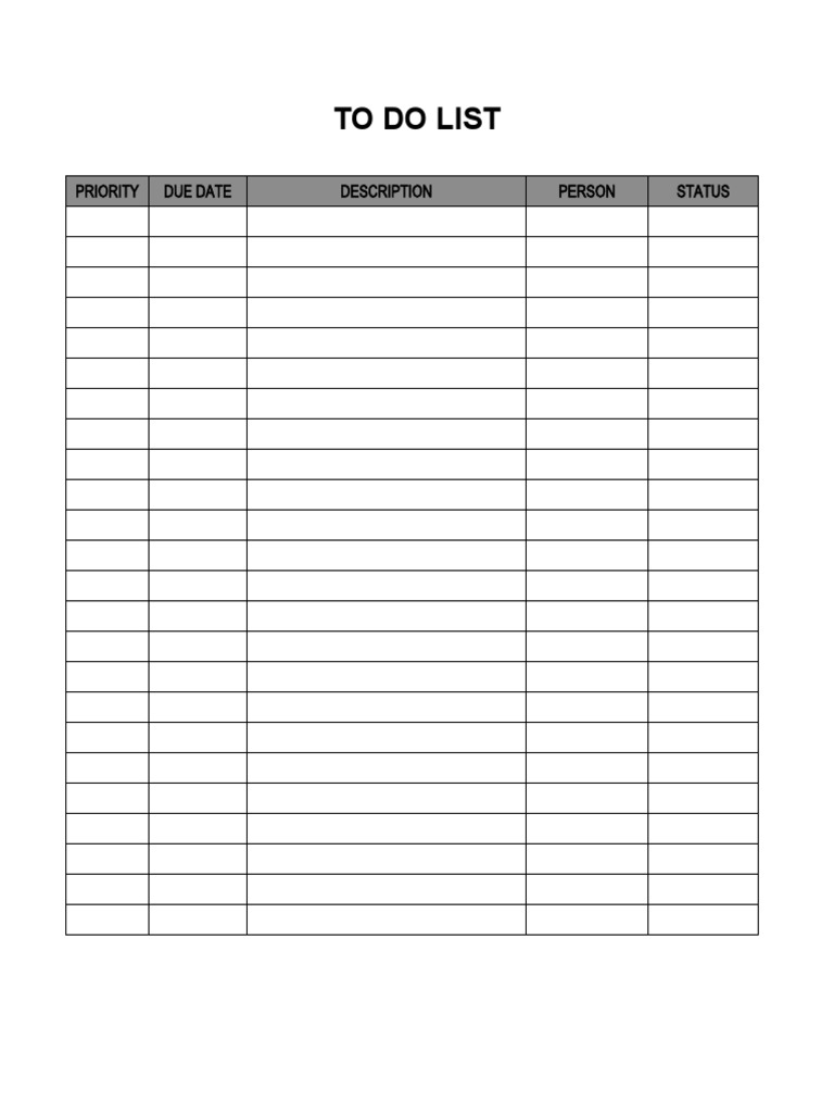 Task Management To-Do List Template | PDF