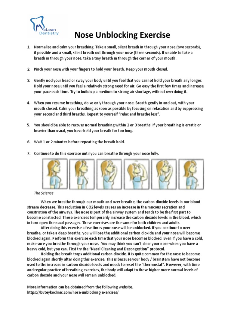 Nose Unblocking Exercise | PDF | Human Nose | Breathing