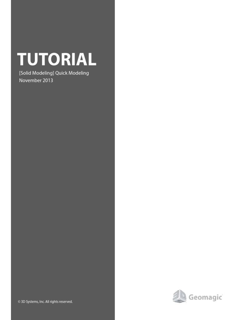 Tutorial: (Solid Modeling) Quick Modeling November 2013 | PDF ...