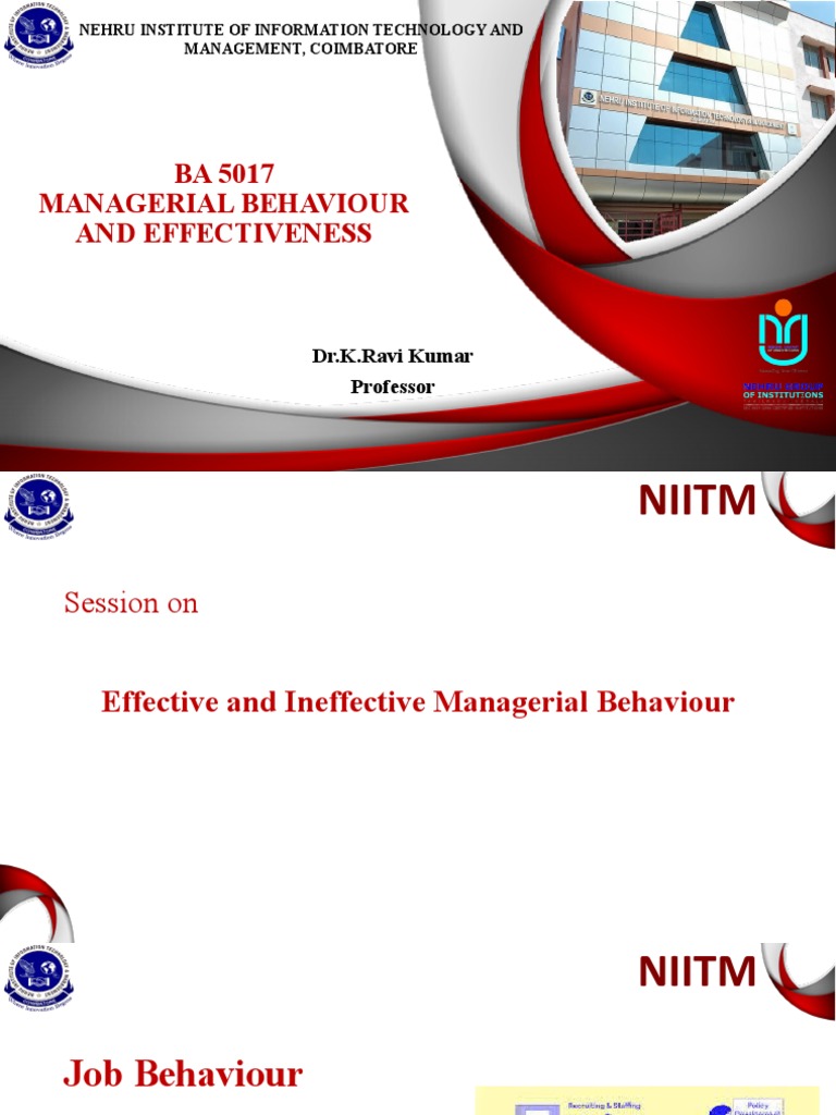 Effective vs Ineffective Managerial Behavior | PDF | Leadership | Behavior
