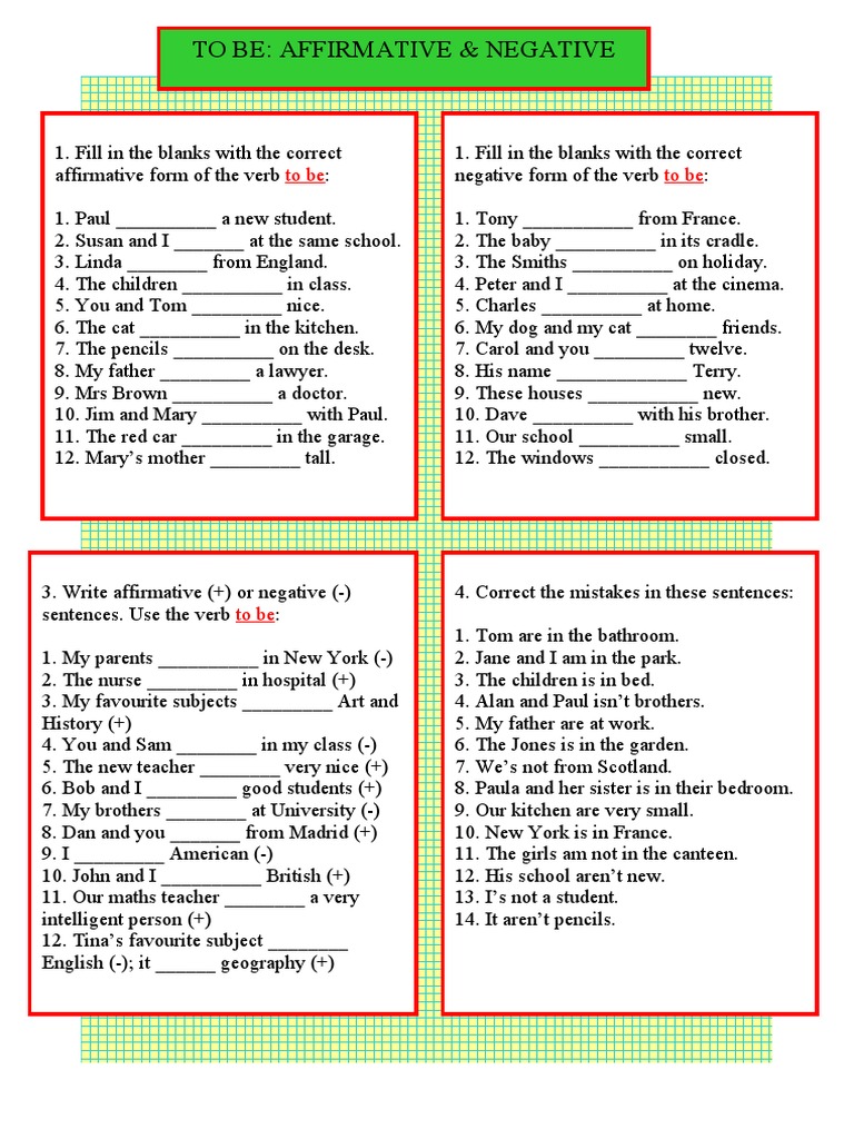 To Be Affirmative and Negative | PDF