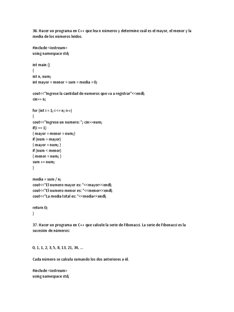 Ejercicios de Ciclos For y While II Parte | PDF