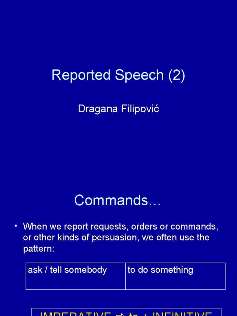 Reported Speech 2 | PDF | Question | Language Mechanics