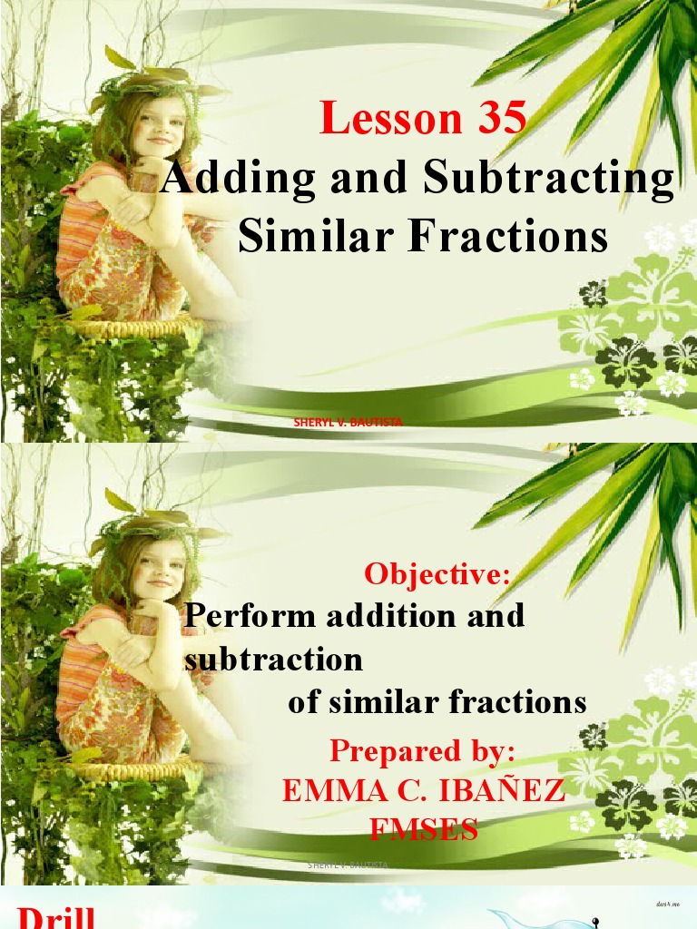 Adding and Subtracting Similar Fractions | PDF | Fraction (Mathematics ...