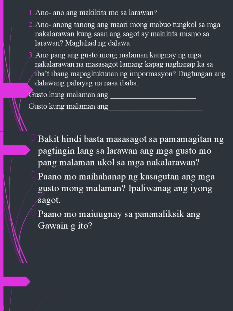 Pangangalap NG Paunang Impormasyon at Pagbuo NG Pahayag Na Tesis | PDF Pangangalap NG Paunang Impormasyon at Pagbuo NG Pahayag Na Tesis | PDF
