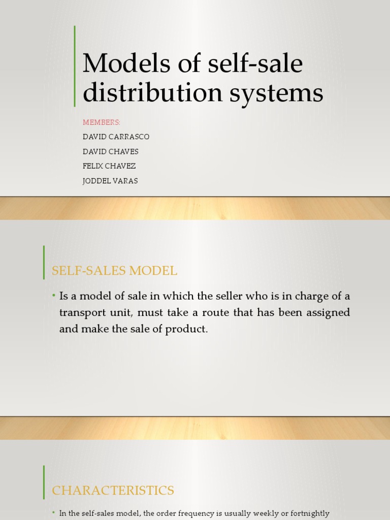 Models of Self-Sale Distribution Systems: Members | PDF