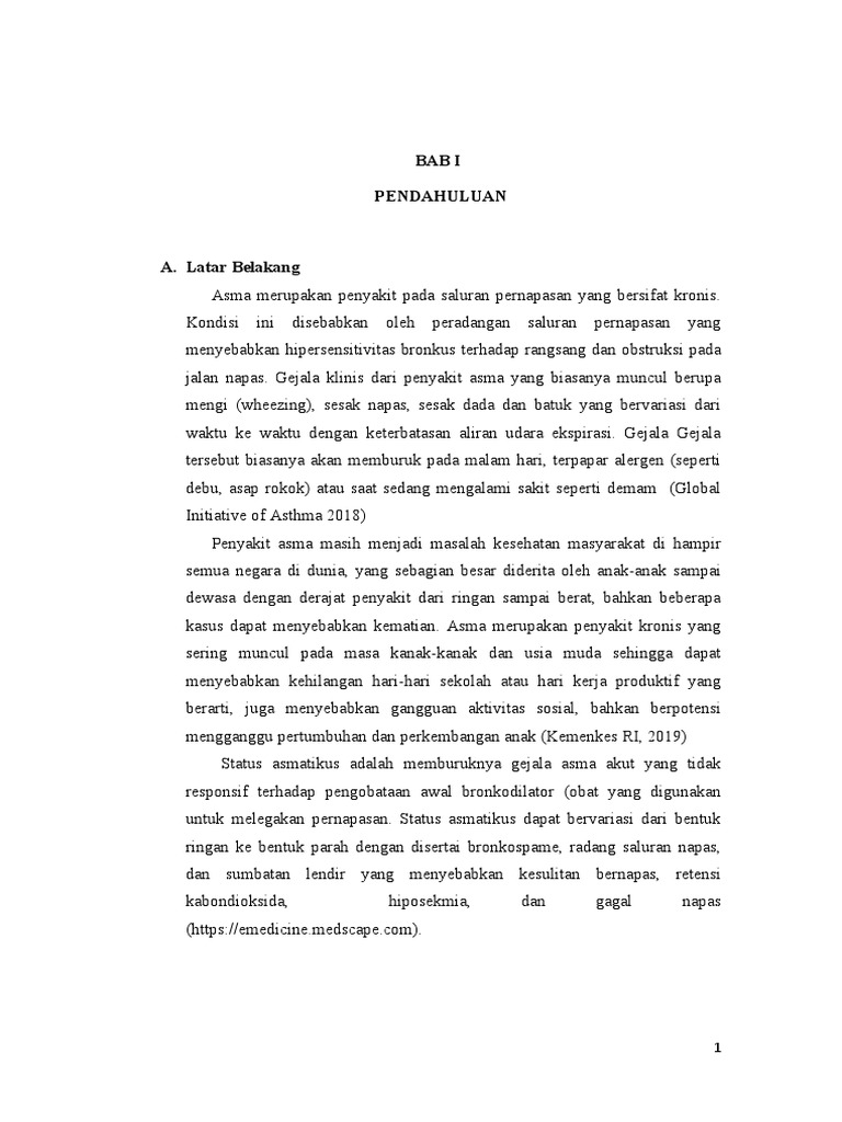 Askep Status Asmatikus (Kel 1) . | PDF | Pengembangan Diri | Sains & Matematika