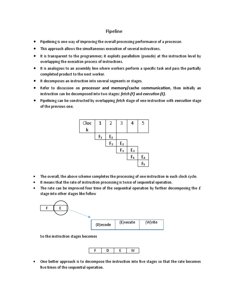 Pipeline : Processor and Memory/cache Communication | PDF | Electronic ...