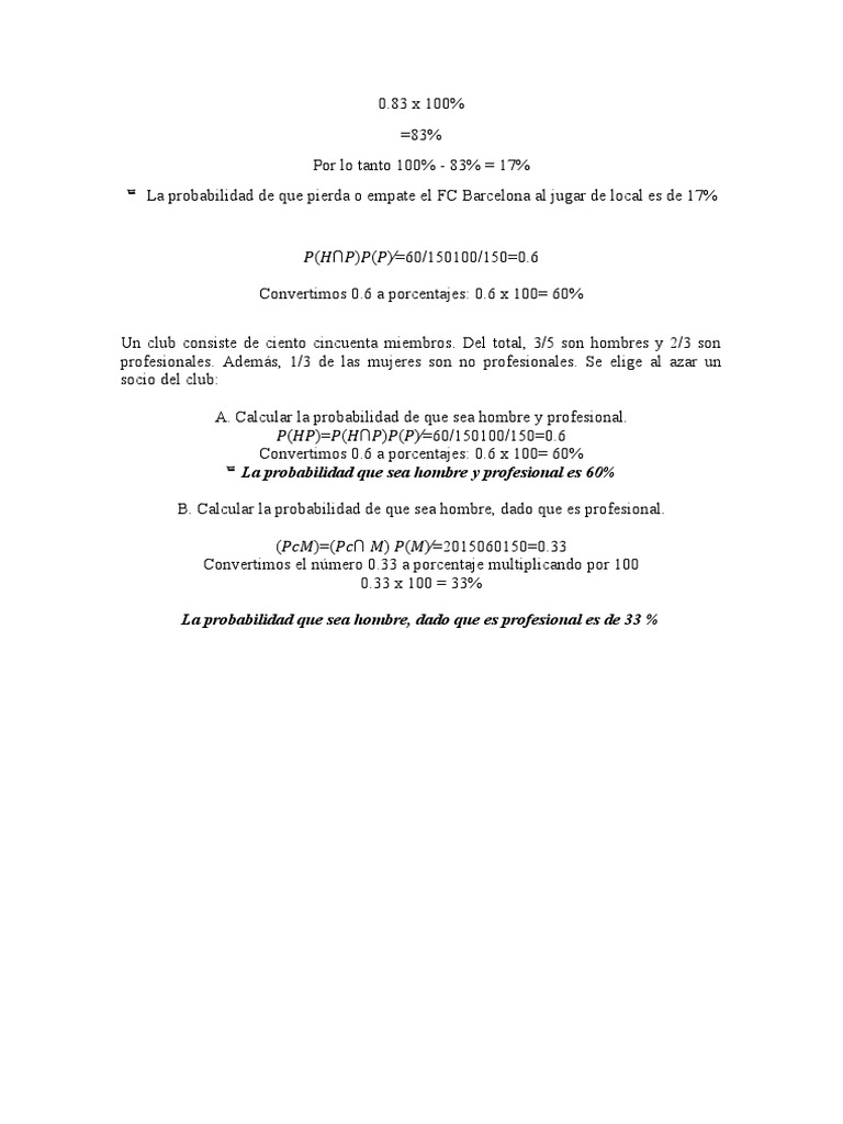 Probabilidades FORMULAS | PDF | Enseñanza de matemática | Science