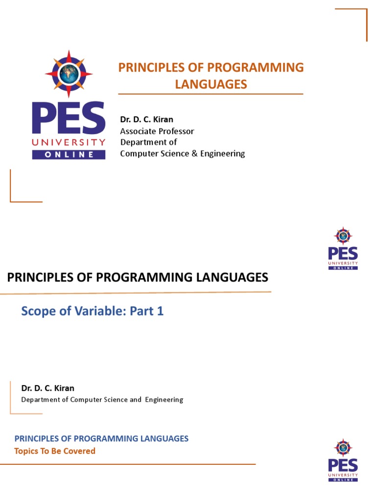 J PPL Unit 2 Lecture 4 Scope Part 1 | PDF | Scope (Computer Science) | Variable (Computer Science)