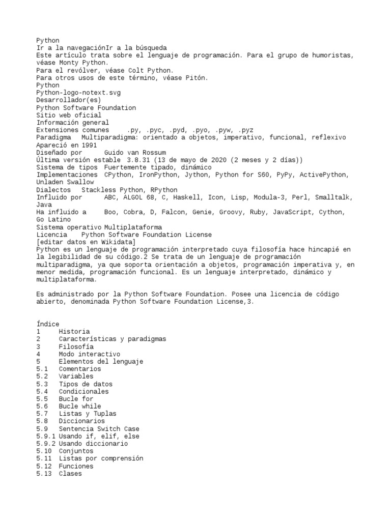 Paython | PDF | Python (lenguaje de programación) | Paradigmas de ...