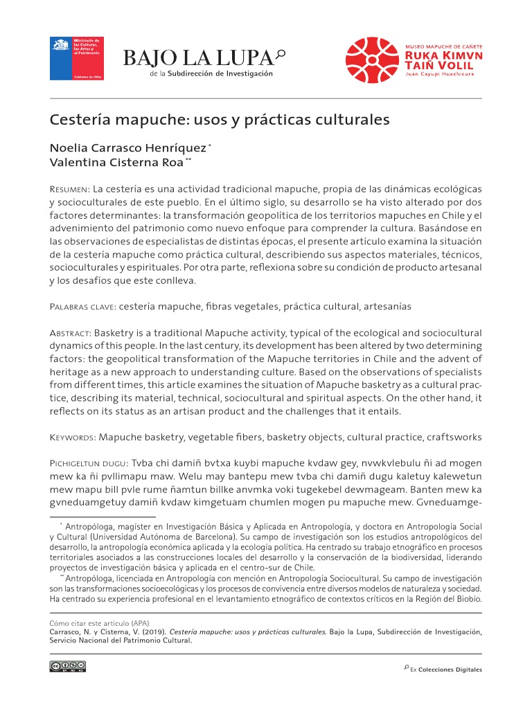 Cestería Mapuche | PDF | Los bosques | Museo