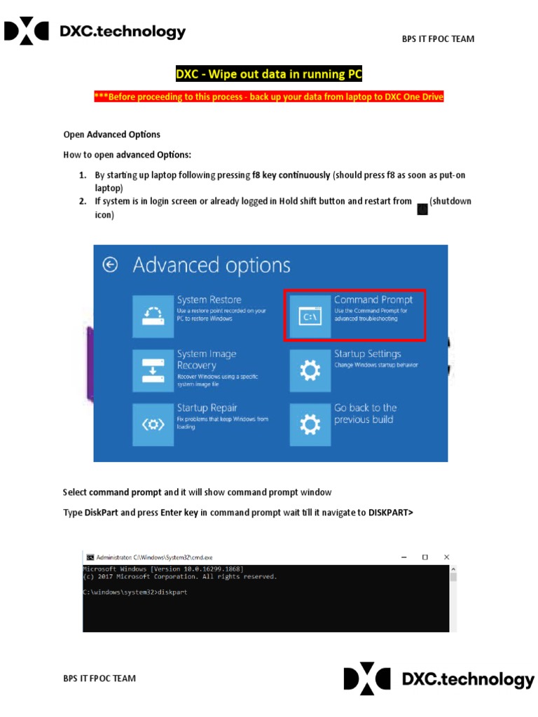 DXC - Wipe Out Data | PDF