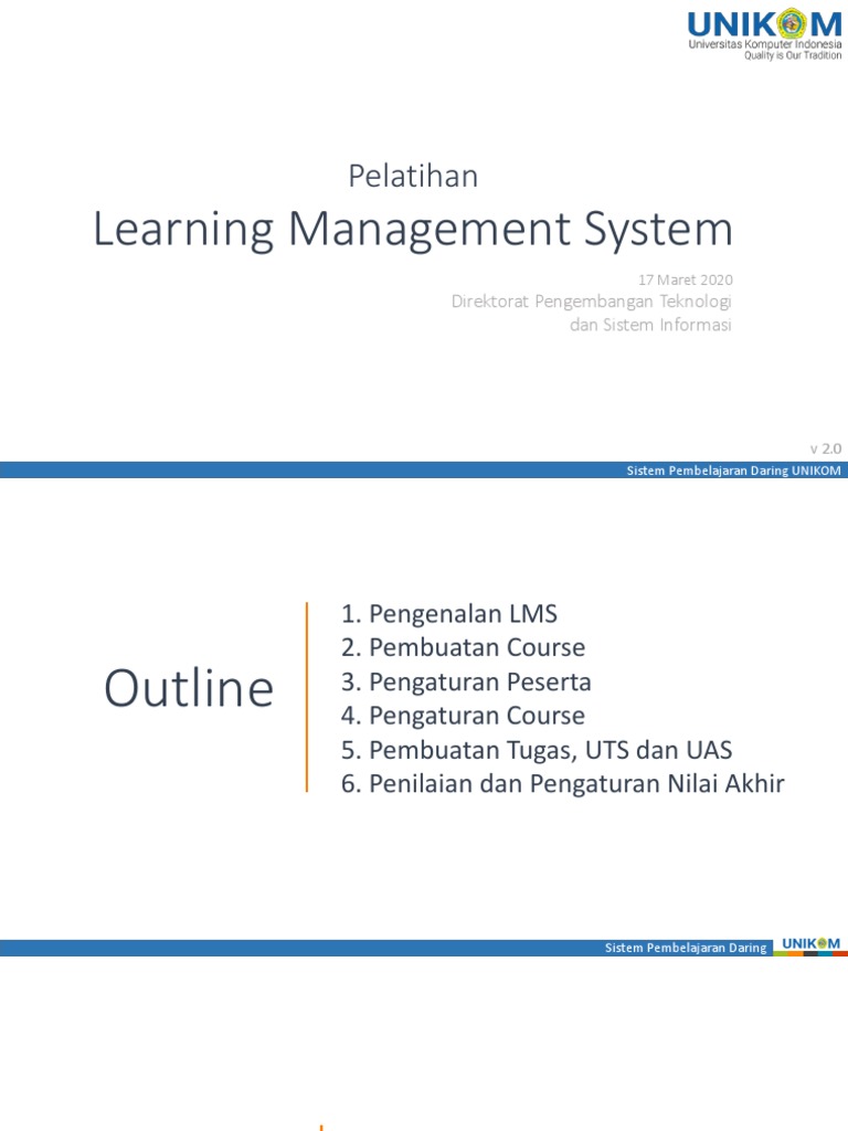 Best Practice - Penggunaan LMS UNIKOM v2.0 (Dosen) | PDF
