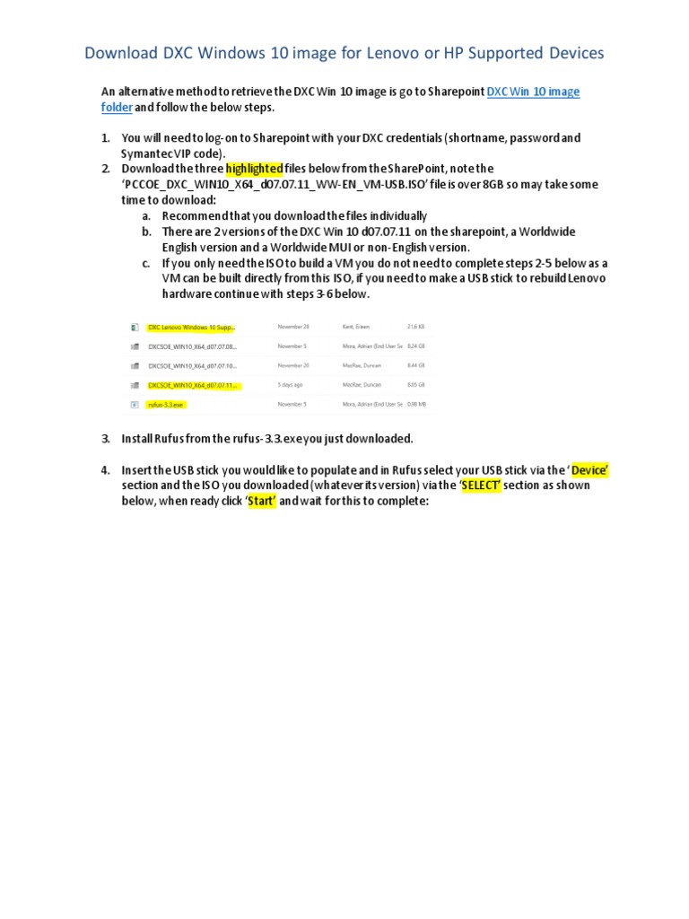 DXC Windows 10 Image For Lenovo or HP Supported Devices | PDF | Booting ...