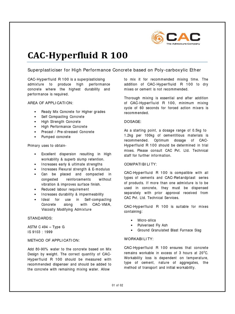 TDS of CAC-Hyperfluid R100 | PDF