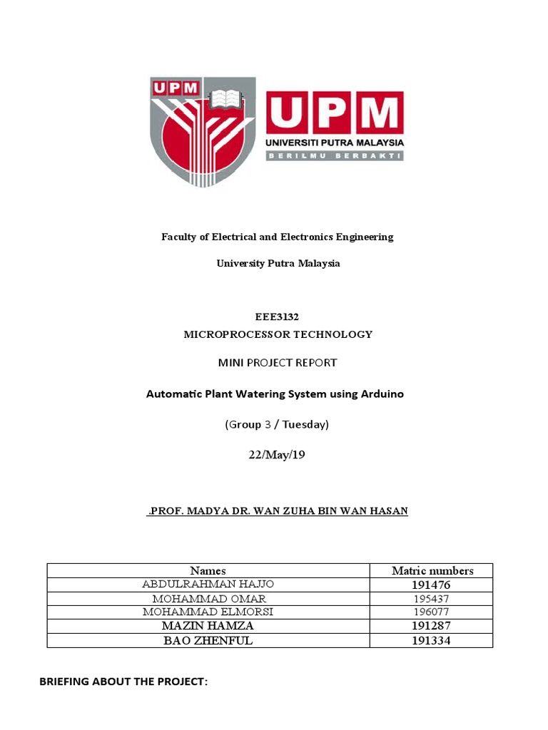 Mini Project Report - Tus.G3 | Download Free PDF | Arduino | Electric Motor